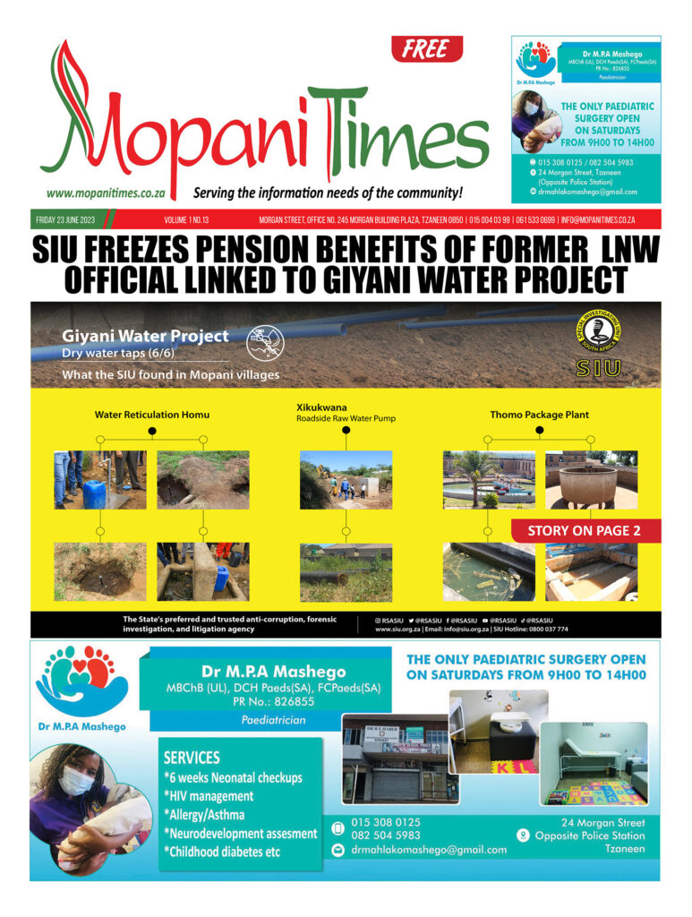 MOPANI TIMES LATEST EDITION 23 JUNE 2023 – Mopani Times